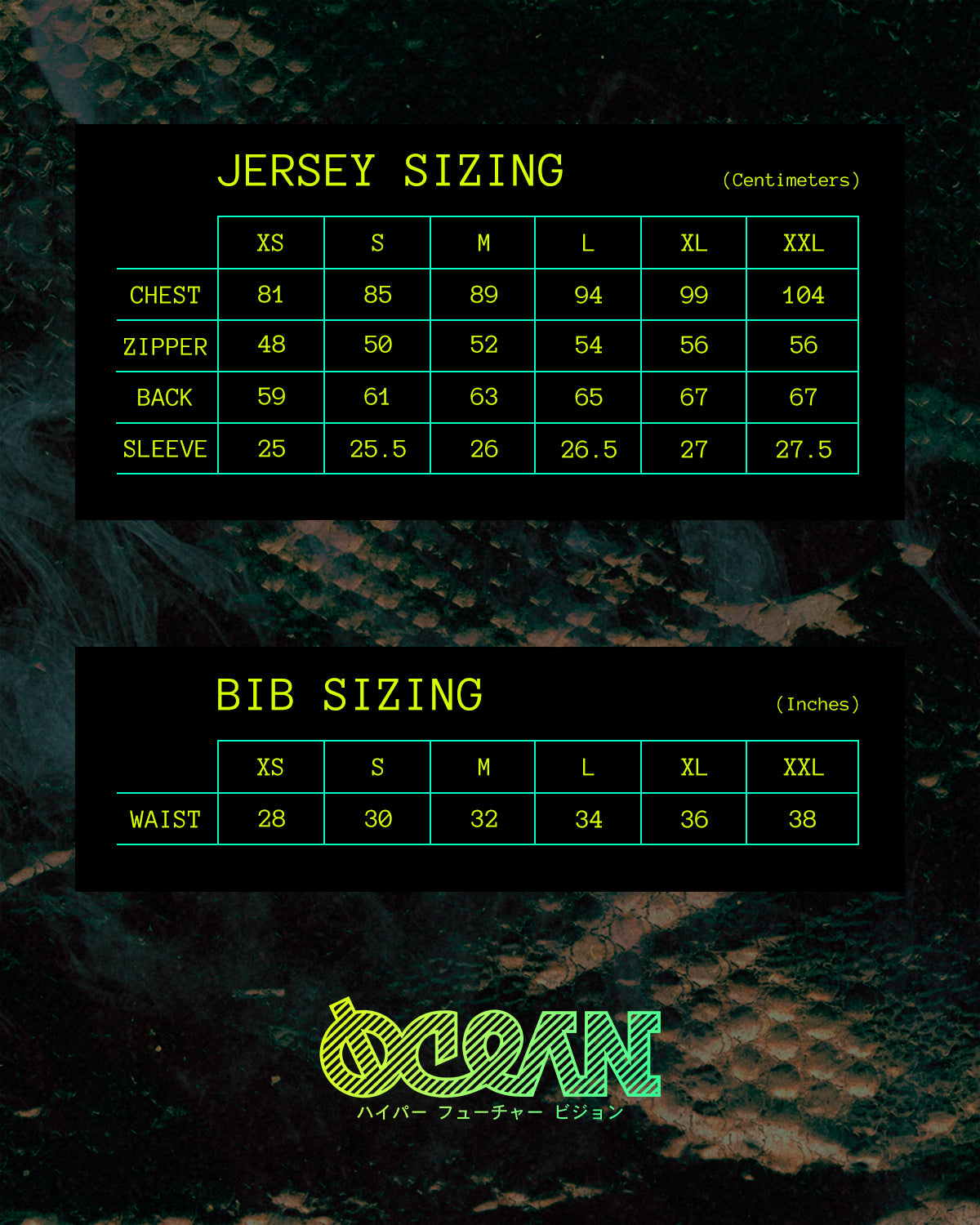 Sizing Guide – OCEAN 無限